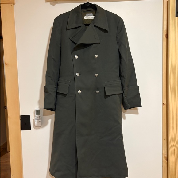 Jackets & Coats | Mens Austrian Military Trench Coat Dark Green ...